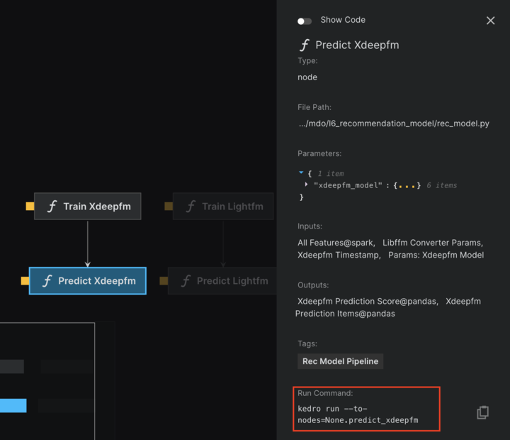 Missing Pipeline Name in kedro-viz `Run Command` · Issue #1548 · kedro-org/kedro-viz · GitHub