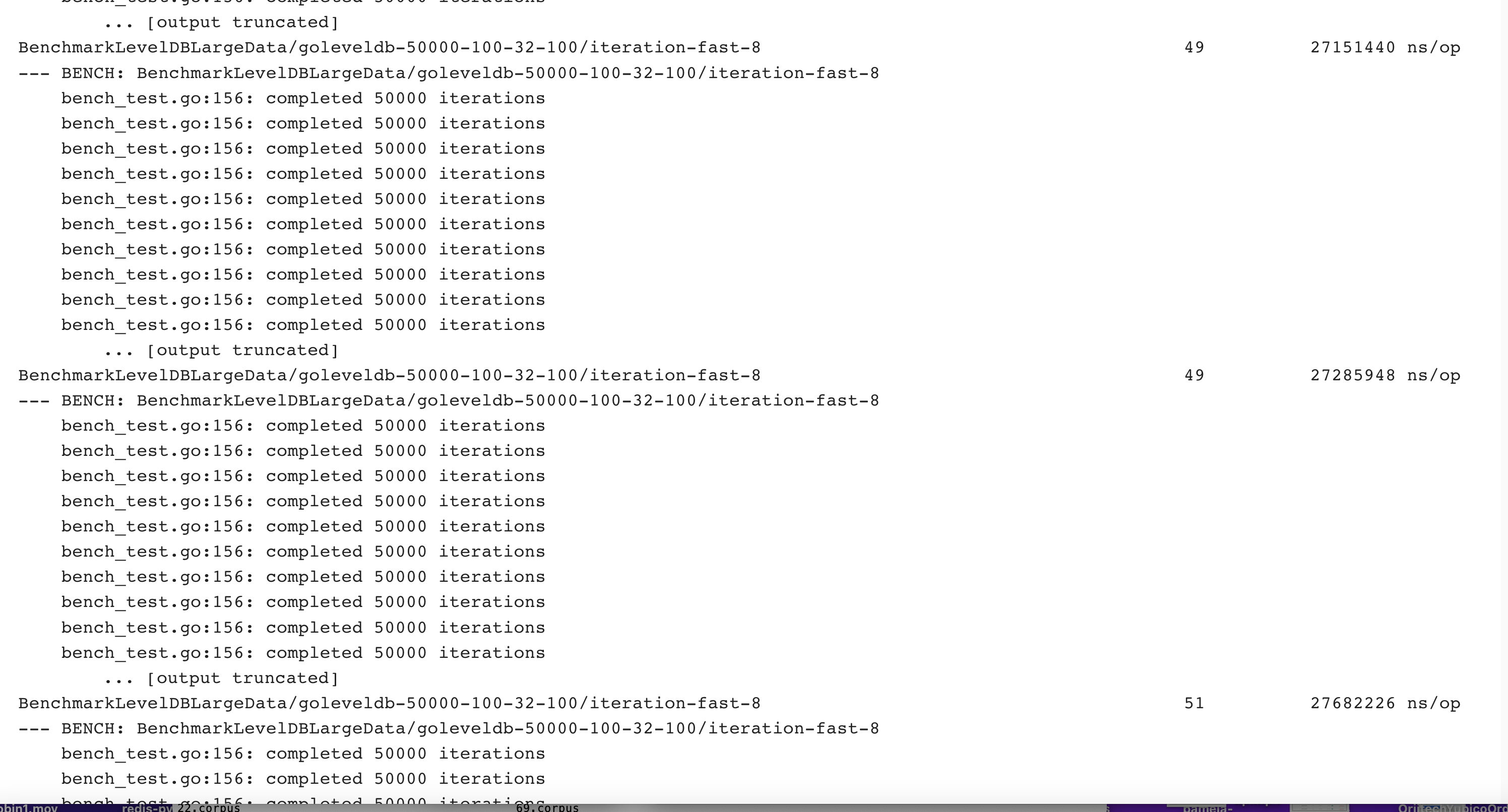 benchmarks: too many spammy messages in the logs pollute and burn CPU cycles plus unnecessary ...