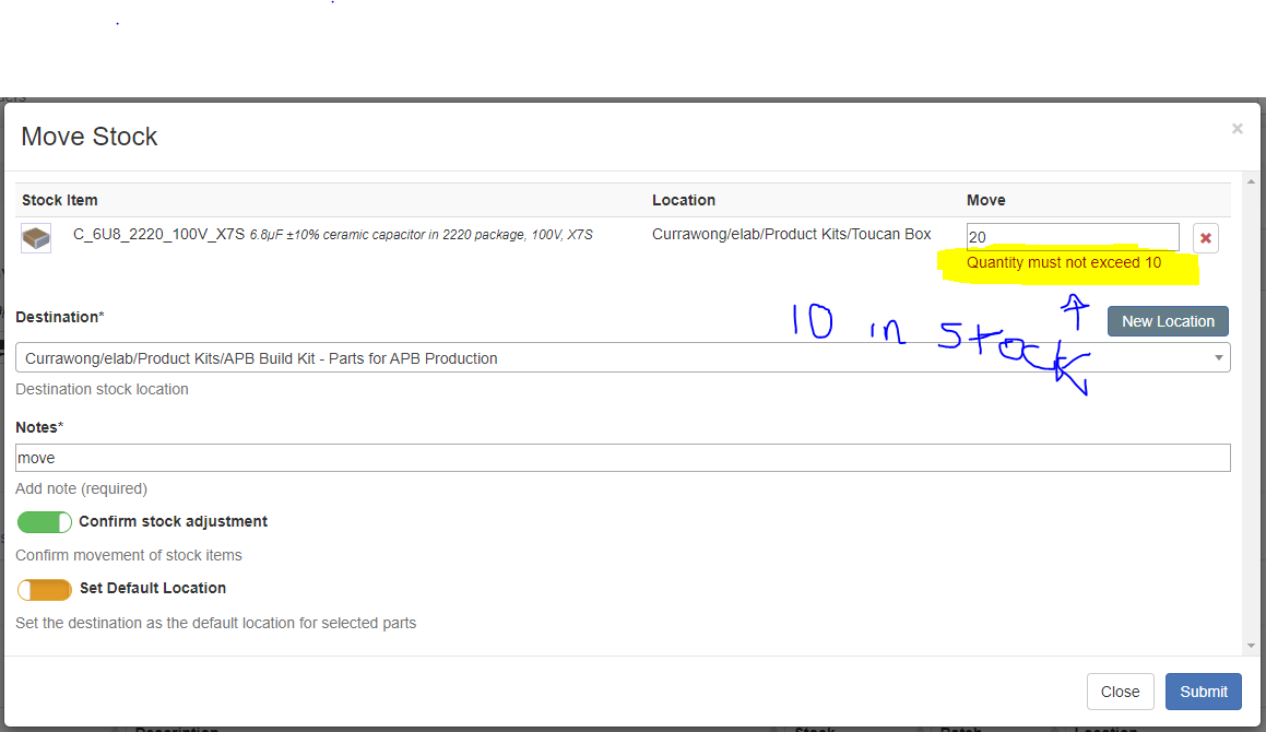 Move and count same time · Issue #535 · inventree/InvenTree · GitHub