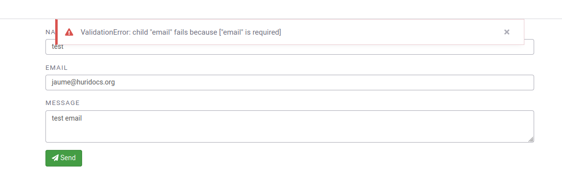 Contact form validation is failing · Issue #2964 · huridocs/uwazi · GitHub