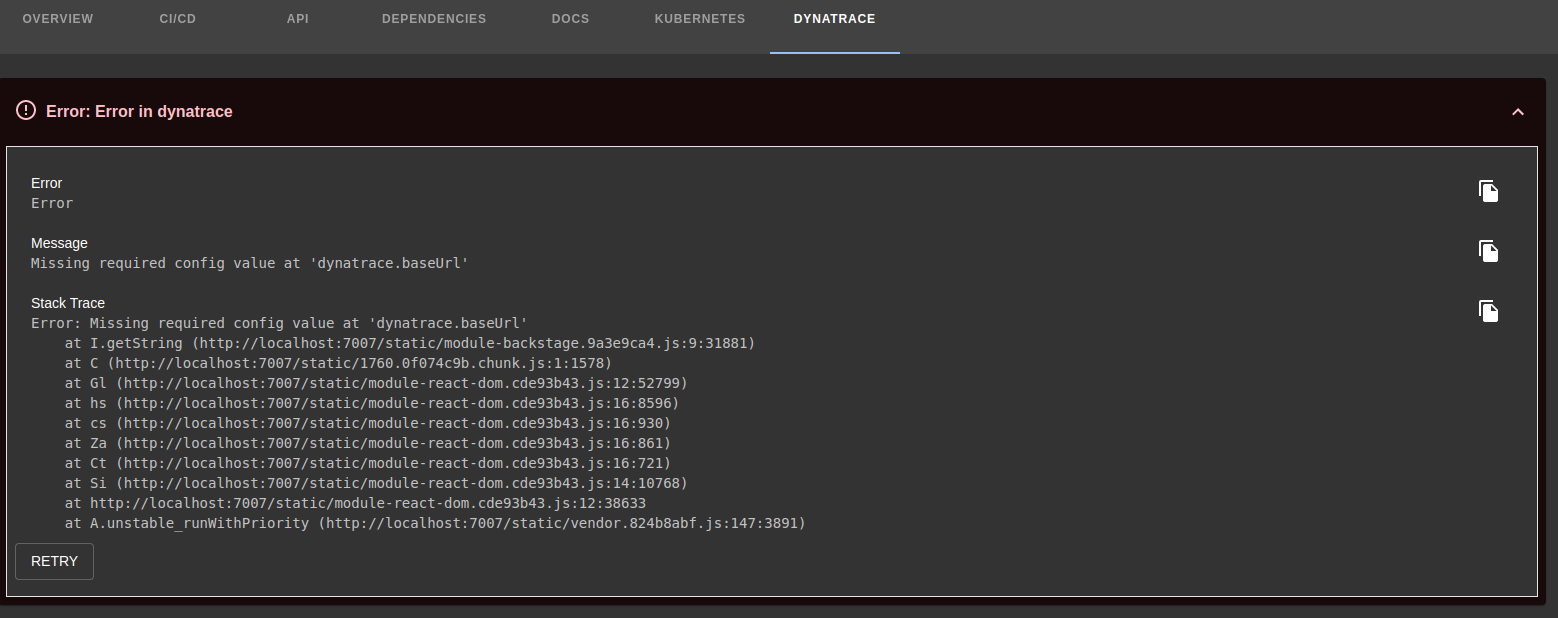 🐛 Bug Report: Missing required config value at 'dynatrace.baseUrl · Issue #17859 · backstage ...