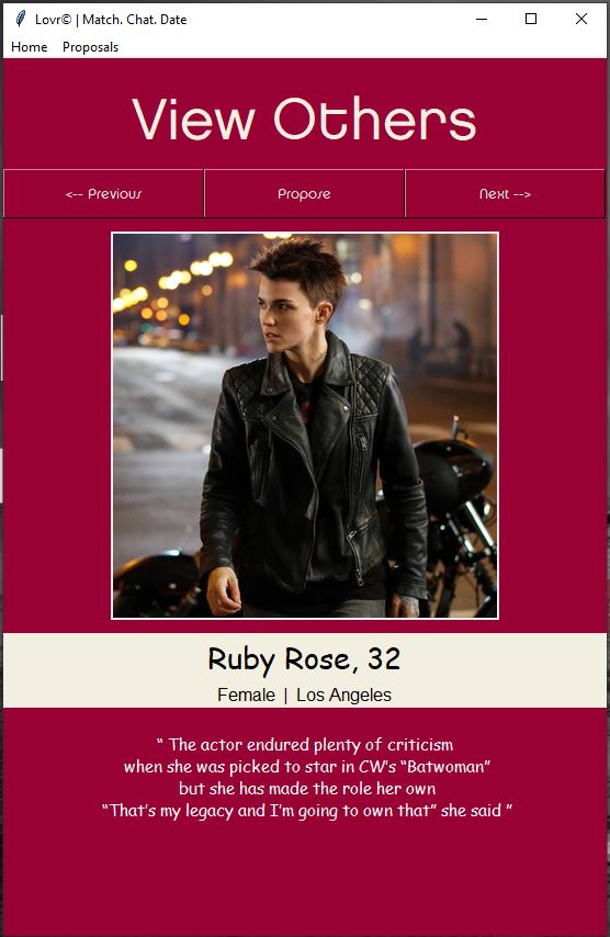 GitHub - geetanjaliaich/Lovr-Dating-App: A Python and Tkinter based Dating App that supports the ...