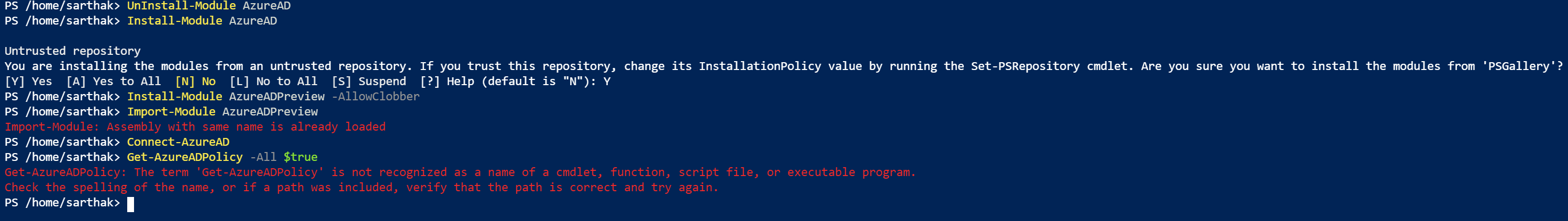 Azureadpreview Module Does Not Behave As Intended · Issue 72721 · Microsoftdocsazure Docs · Github