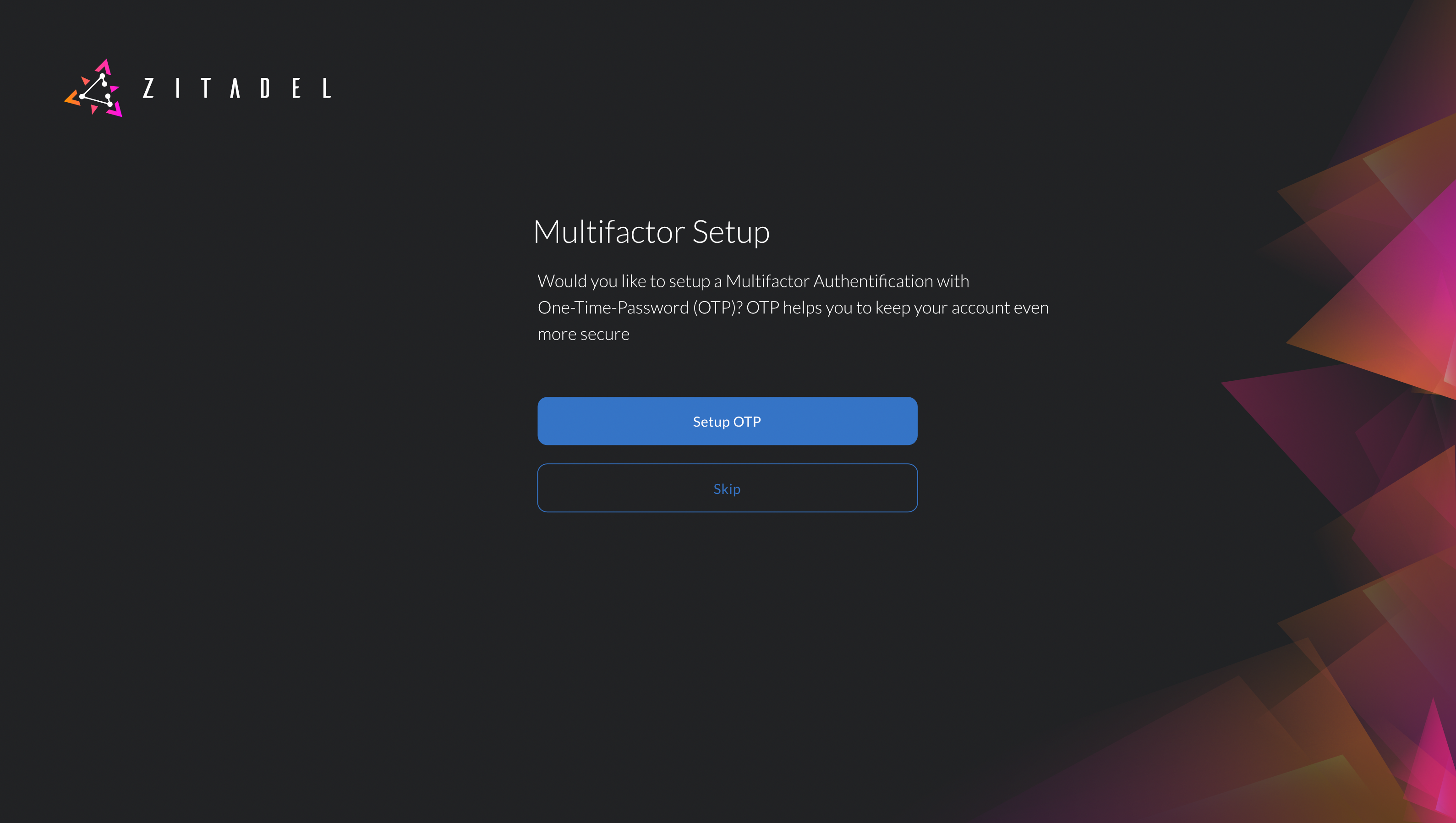 [UX] 2FA Setup · Issue #452 · zitadel/zitadel · GitHub