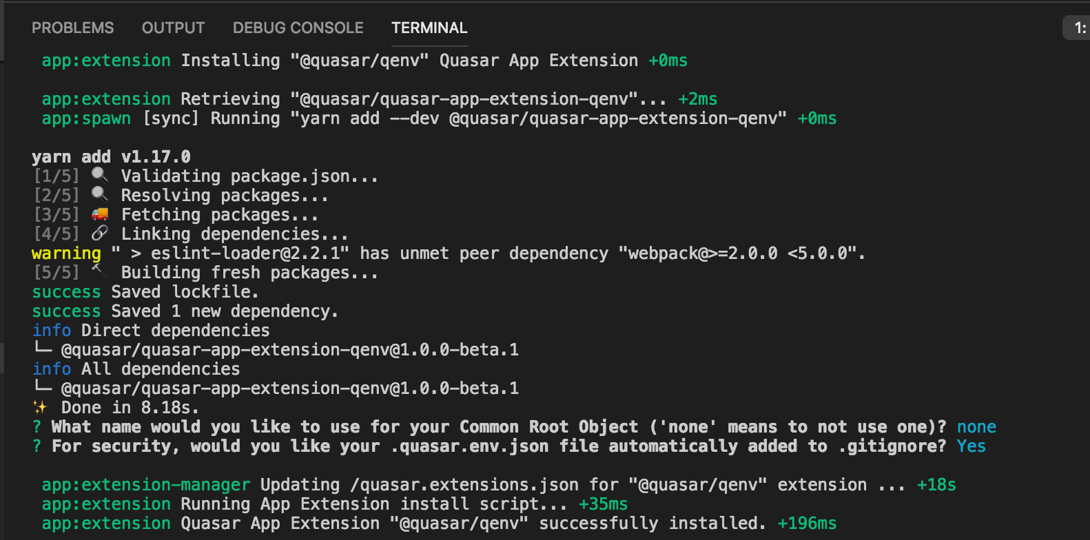 Confused or bug... `App Extension (qenv): missing QENV environment variable; skipping` · Issue ...