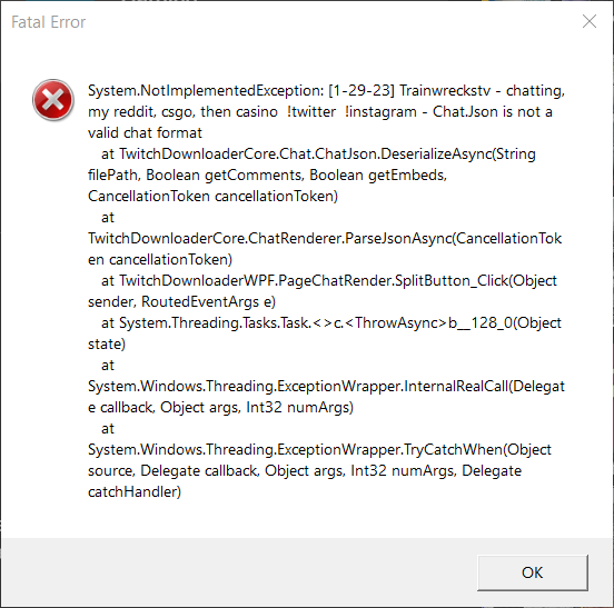 Fatal Error on Chat Render (chat.json is not a valid chat format) · Issue #539 · lay295 ...