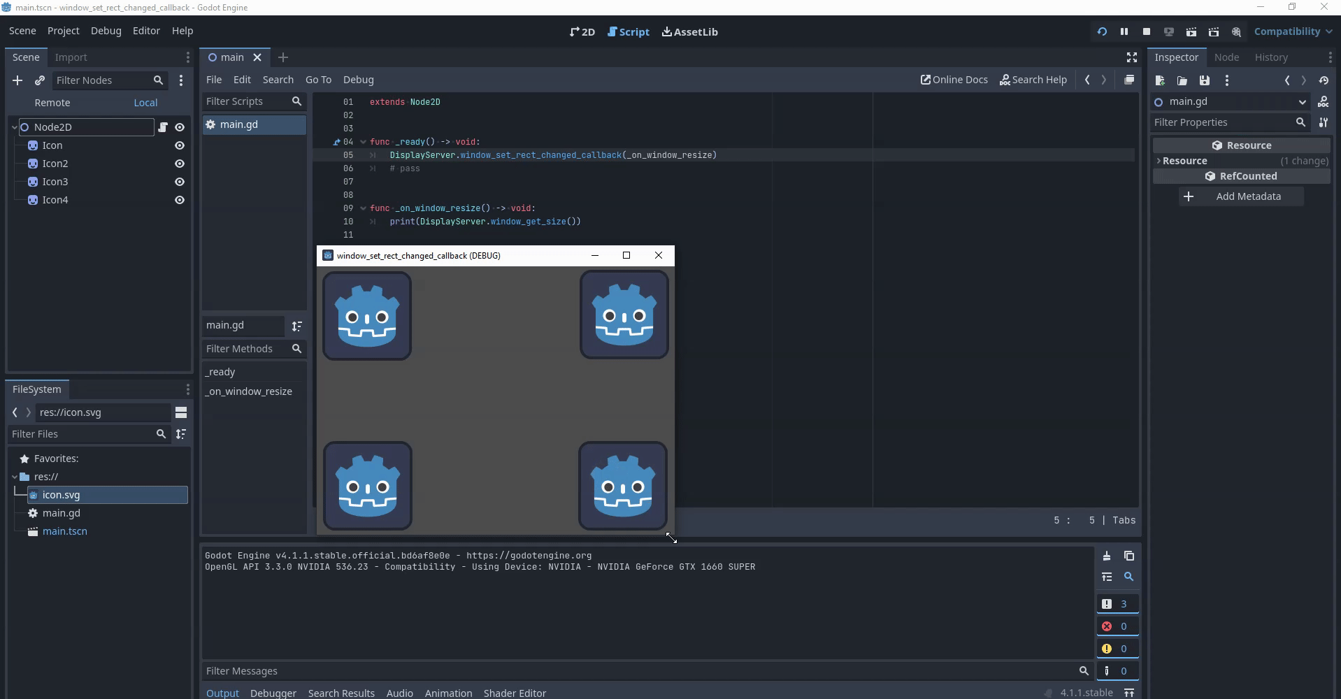 using DisplayServer.window_set_rect_changed_callback() breaks all types of Stretch Mode · Issue ...
