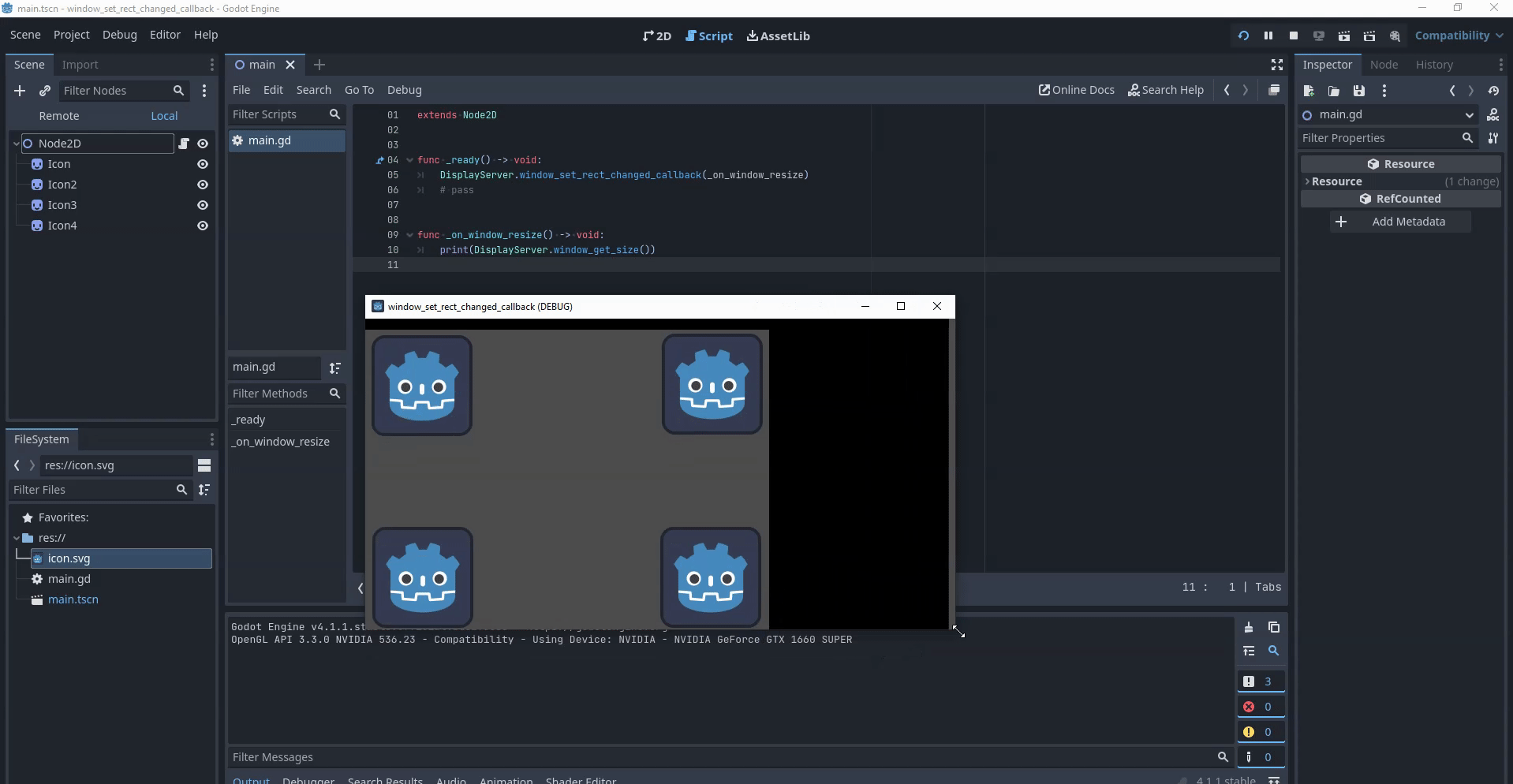 using DisplayServer.window_set_rect_changed_callback() breaks all types of Stretch Mode · Issue ...
