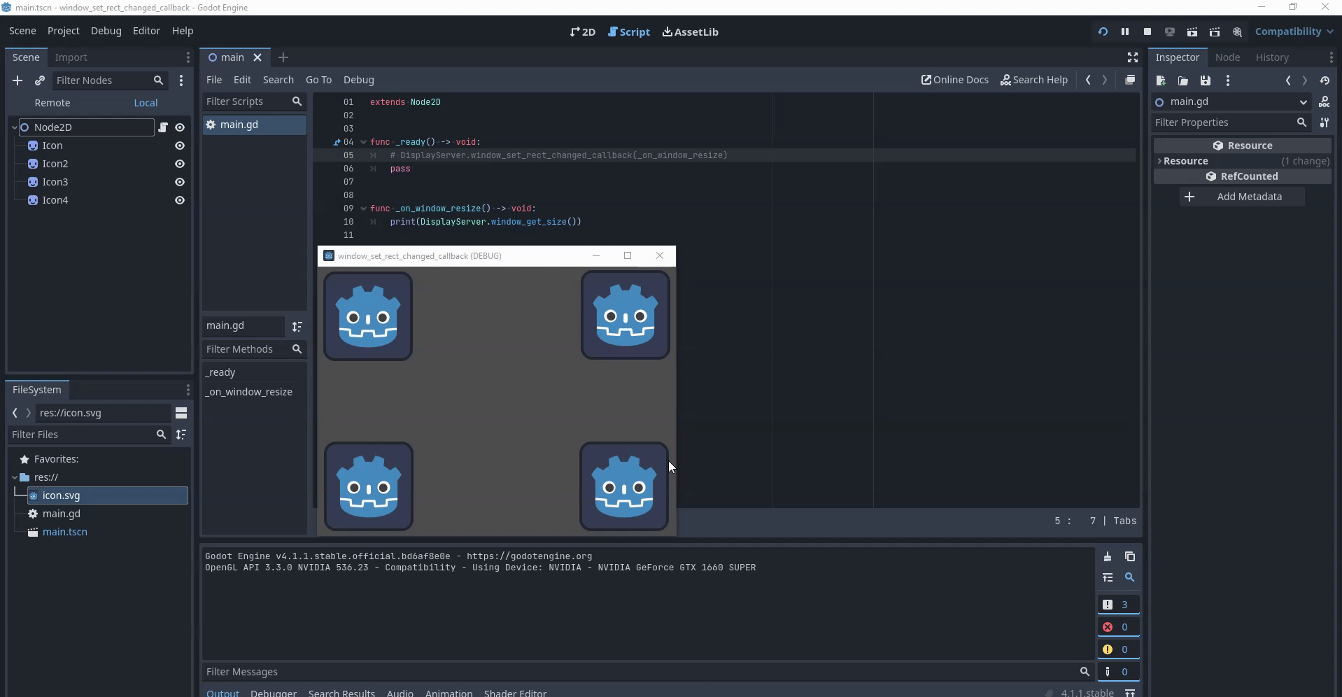 using DisplayServer.window_set_rect_changed_callback() breaks all types of Stretch Mode · Issue ...