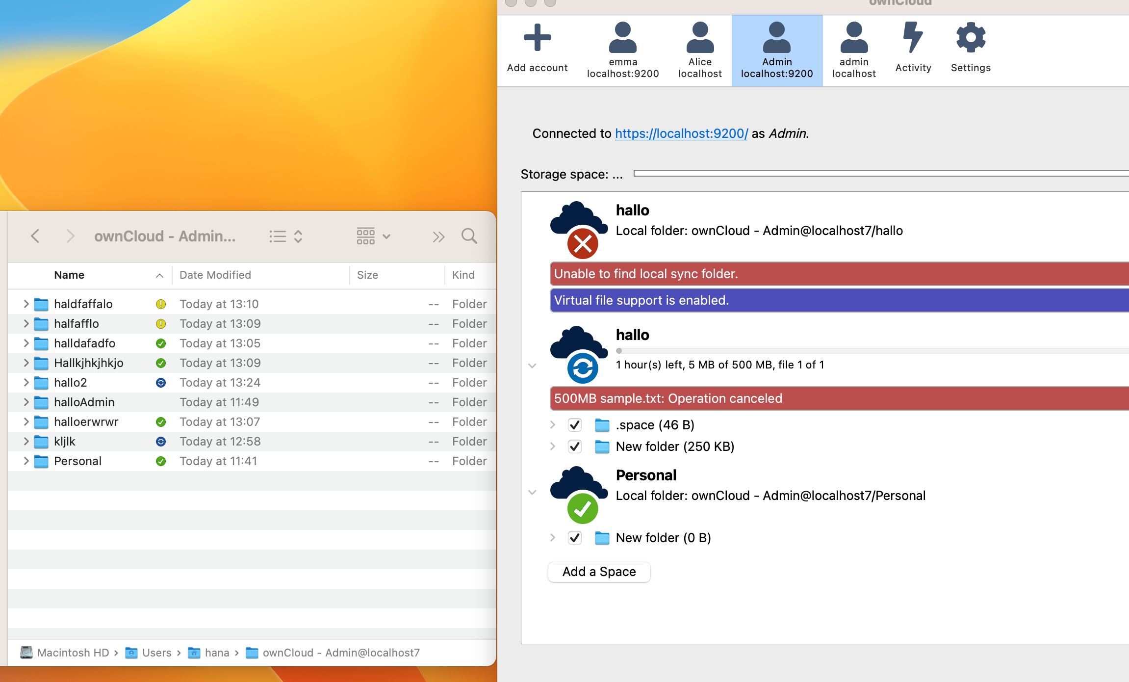 Qa Spaces Status Icon In Finder Remains Green · Issue 10255 · Owncloudclient · Github 4609