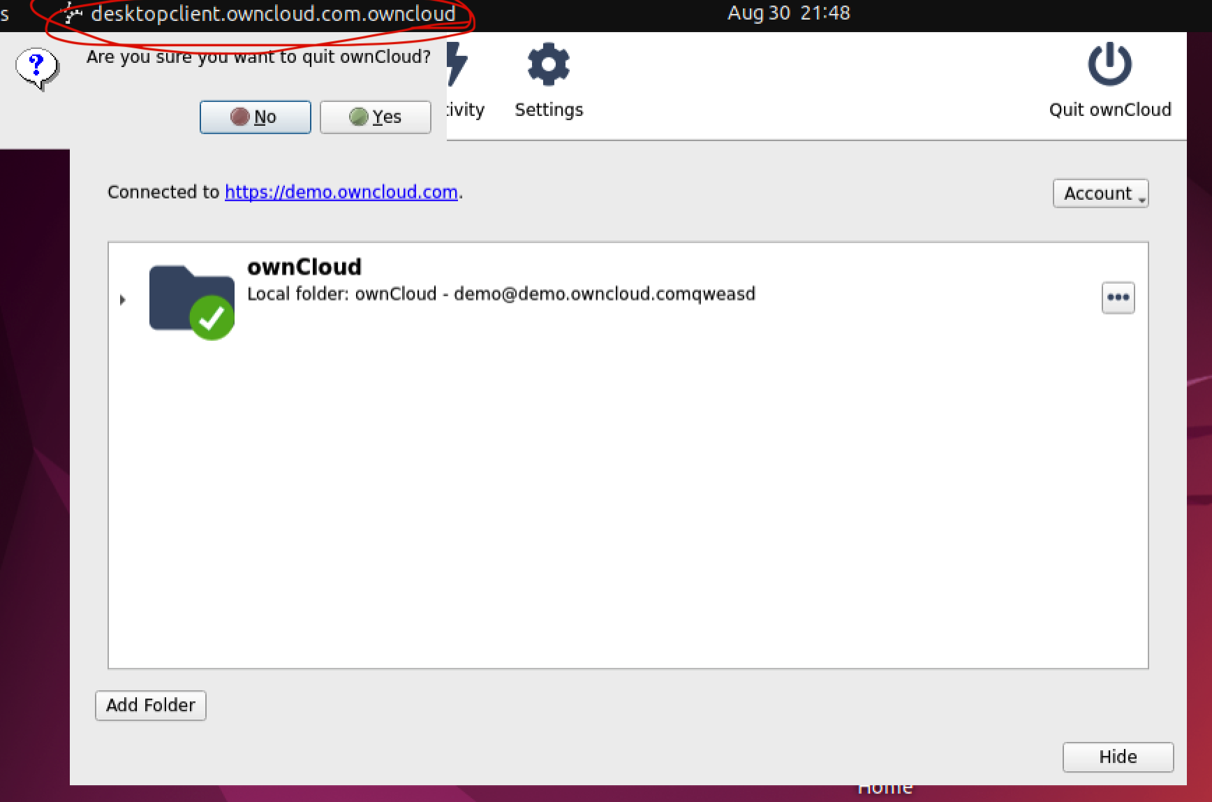 Linux Wrong Application Name Displayed · Issue 11164 · Owncloudclient · Github 