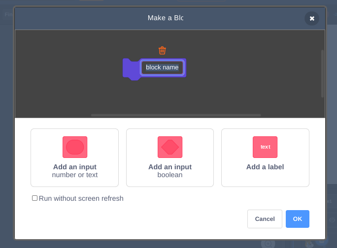 Dark Editor: Create new block · Issue #961 · ScratchAddons/ScratchAddons · GitHub