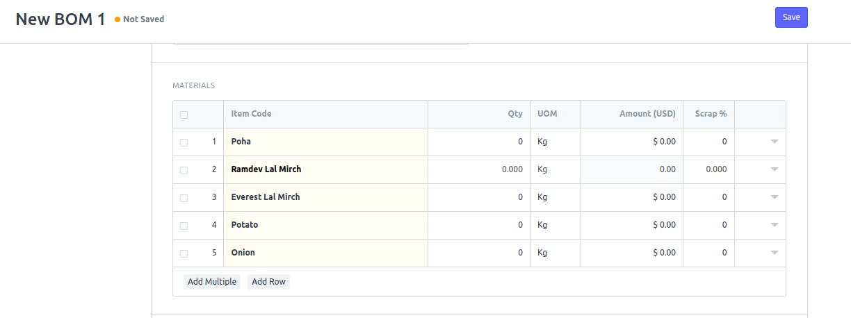 Qty does not get added to BOM Item child table while adding via Add ...