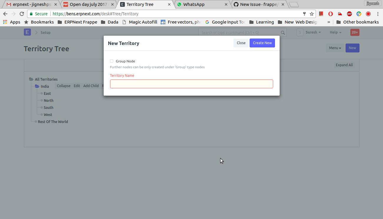 {minor bug} Territory Tree > New Territory · Issue #10527 · frappe/erpnext · GitHub