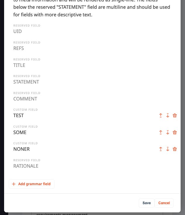 Removing Reserved Fields From The Grammar And Adding Them Back · Issue 962 · Strictdoc Project