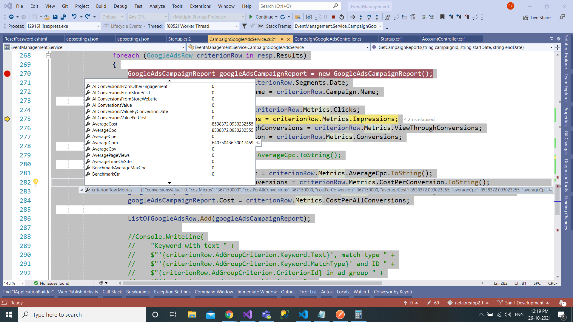 By using search stream I am getting the data of cost_per_conversion but can you tell in which ...