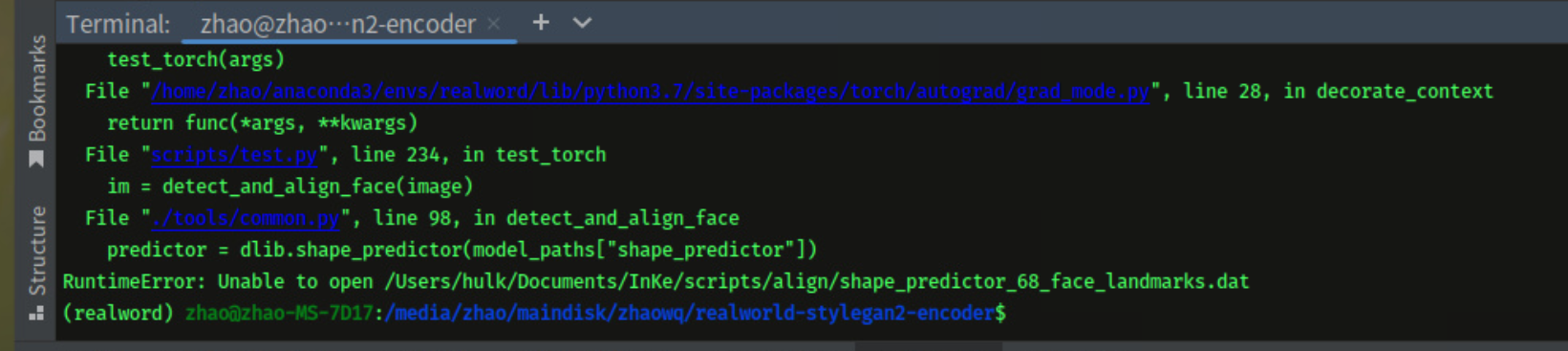 RuntimeError: Unable to open /Users/hulk/Documents/InKe/scripts/align/shape_predictor_68_face ...