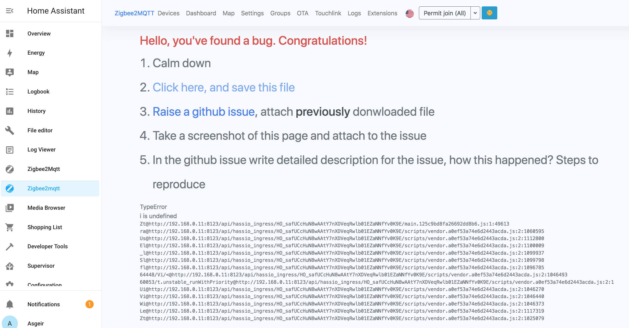 Got error: i is undefined · Issue #1410 · nurikk/zigbee2mqtt-frontend · GitHub