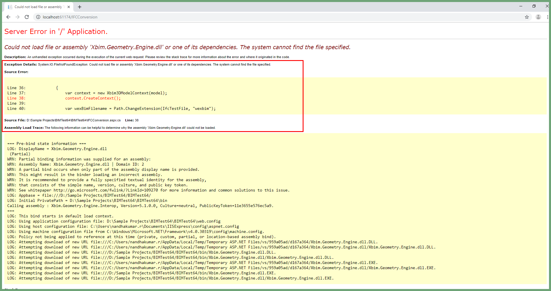 Could not load file or assembly 'Xbim.Geometry.Engine64' or one of its dependencies. An attempt ...