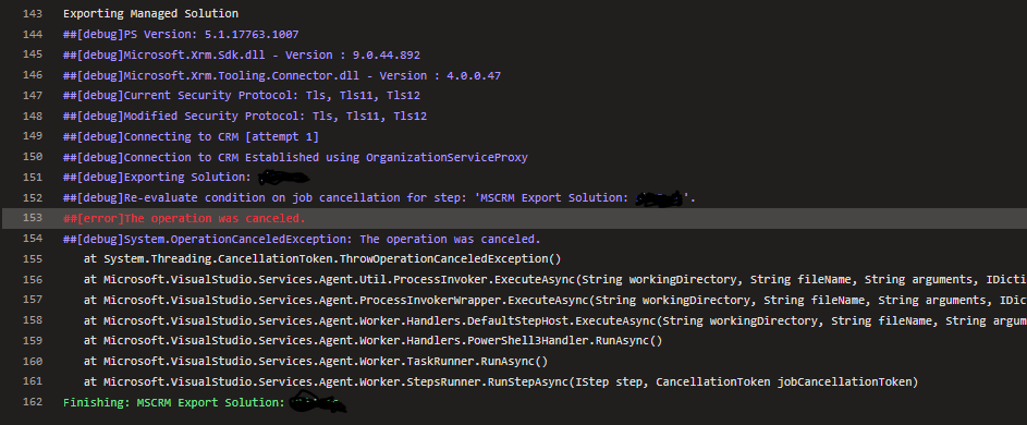 MSCRM Export Solution Timeout issue · Issue #183 · WaelHamze/dyn365-ce-vsts-tasks · GitHub