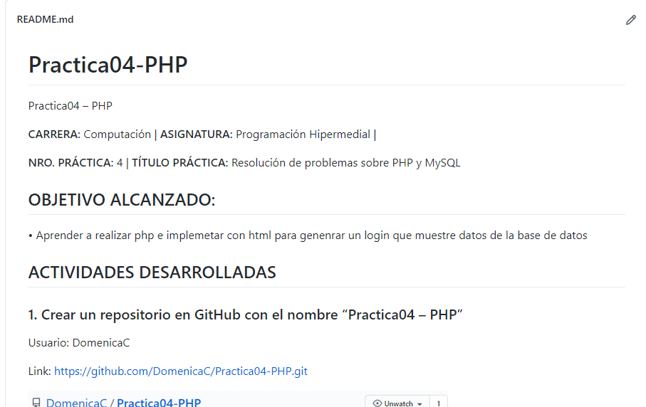GitHub - DomenicaC/Practica04-PHP: Practica04 – PHP