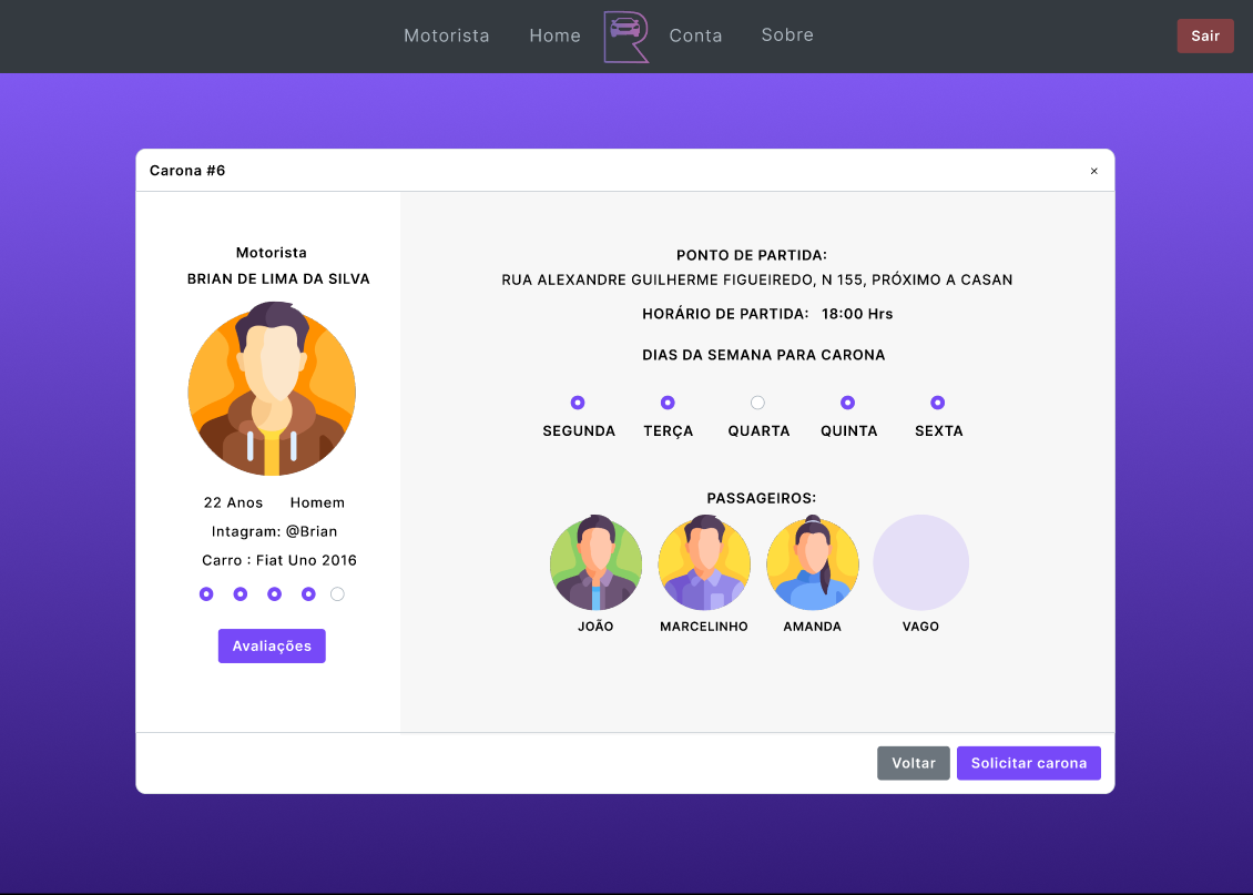GitHub - AllanLimaS/Uni-Ride_concepcao-e-prototipacao: PROJETO DE SISTEMA WEB – M1: Sistema ...