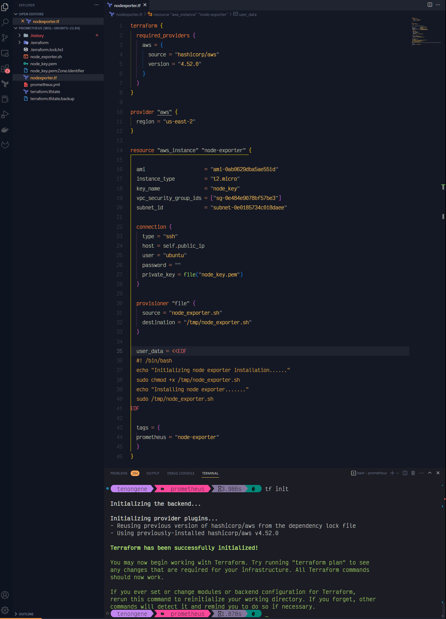 Terraform Configuration File For Node Exporter Ec2 Instance On Aws With 5123