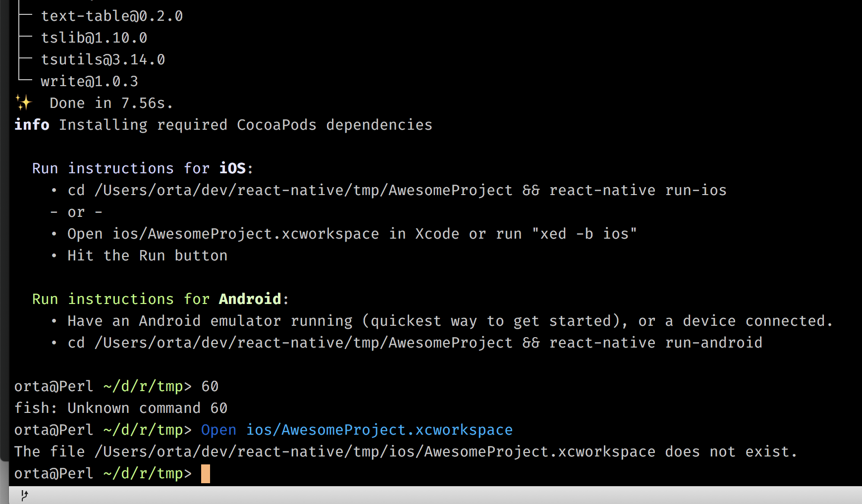 CLI completion message for iOS requires an extra path element · Issue #524 · react-native ...