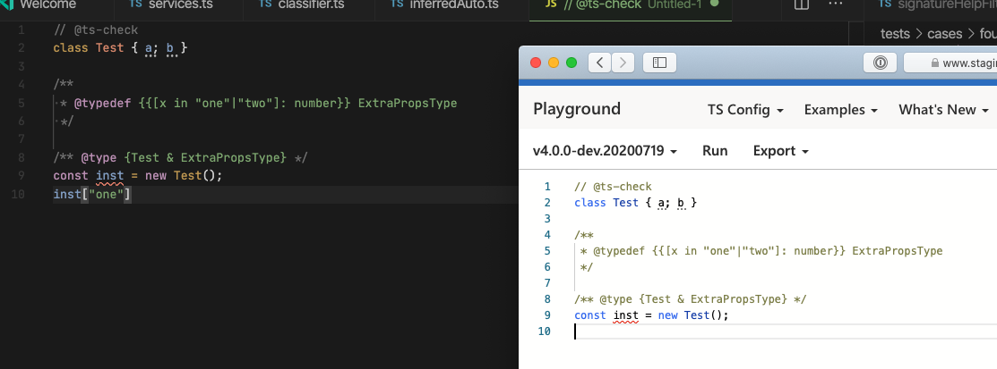 VS Code: intersection types, type not assignable · Issue #38113 · microsoft/TypeScript · GitHub