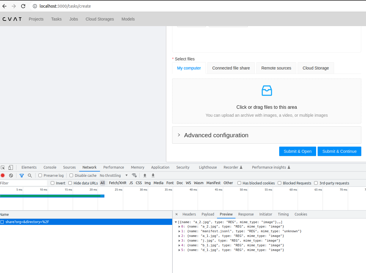Request /api/server/share is called when the task creation form is opened · Issue #5845 · cvat ...