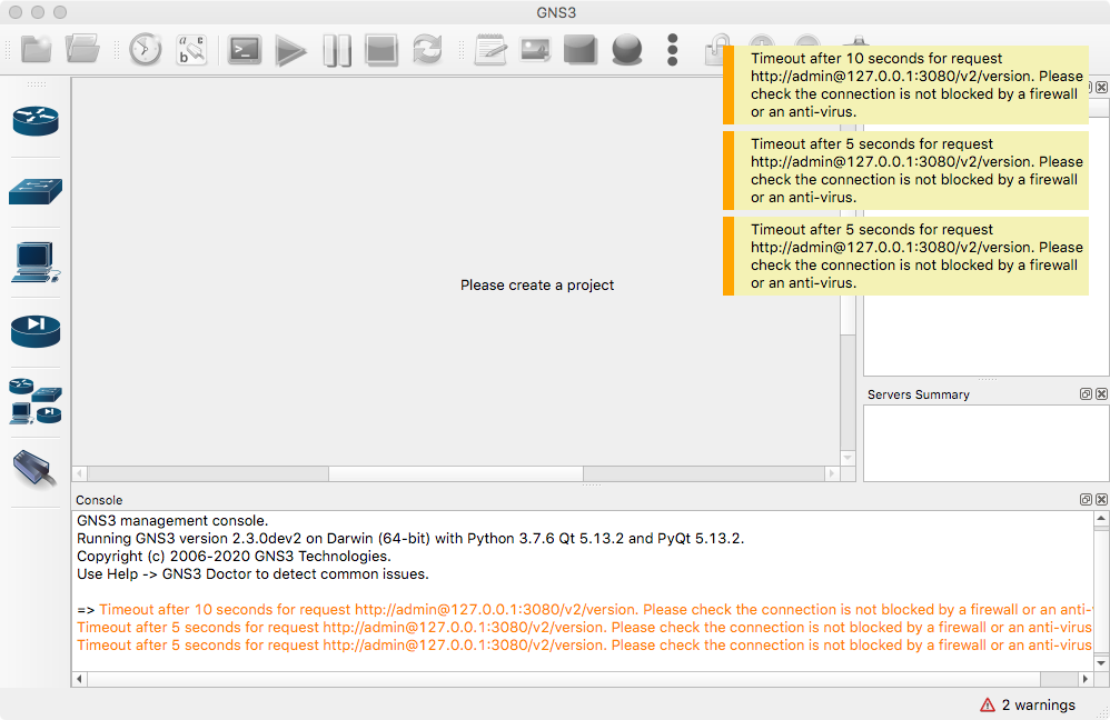 Timeout warning message when adding large image before the start of GNS3 · Issue #2010 · GNS3 ...