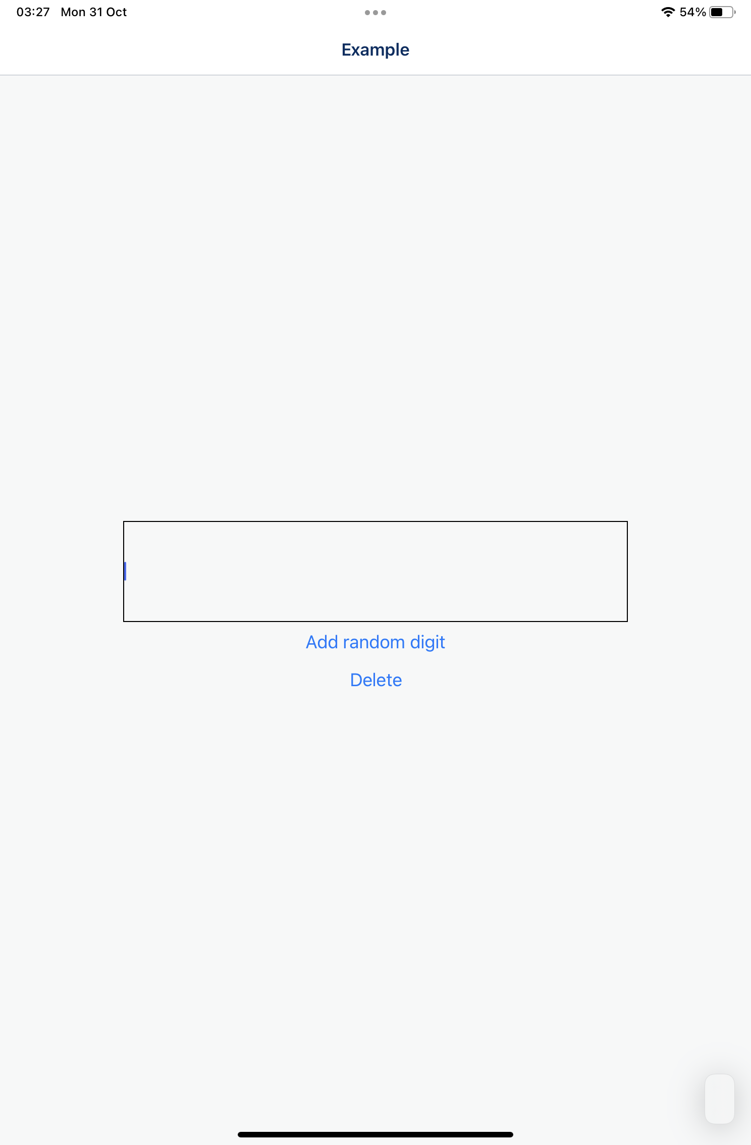 White rectangle appears in bottom right of screen when using TextInput with showSoftInputOnFocus ...