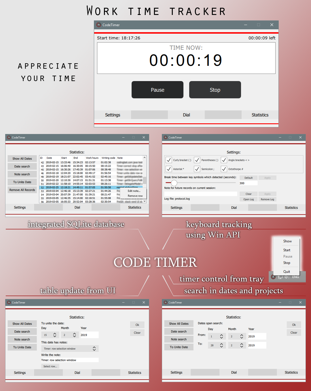 GitHub - alexdafoe/CodeTimer: traking time developers while writing a code (for Windows users)