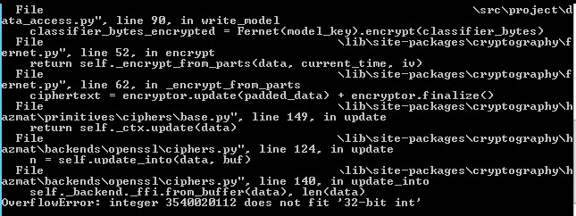 OverflowError: integer 2264924336 does not fit '32-bit int' · Issue #5003 · pyca/cryptography ...