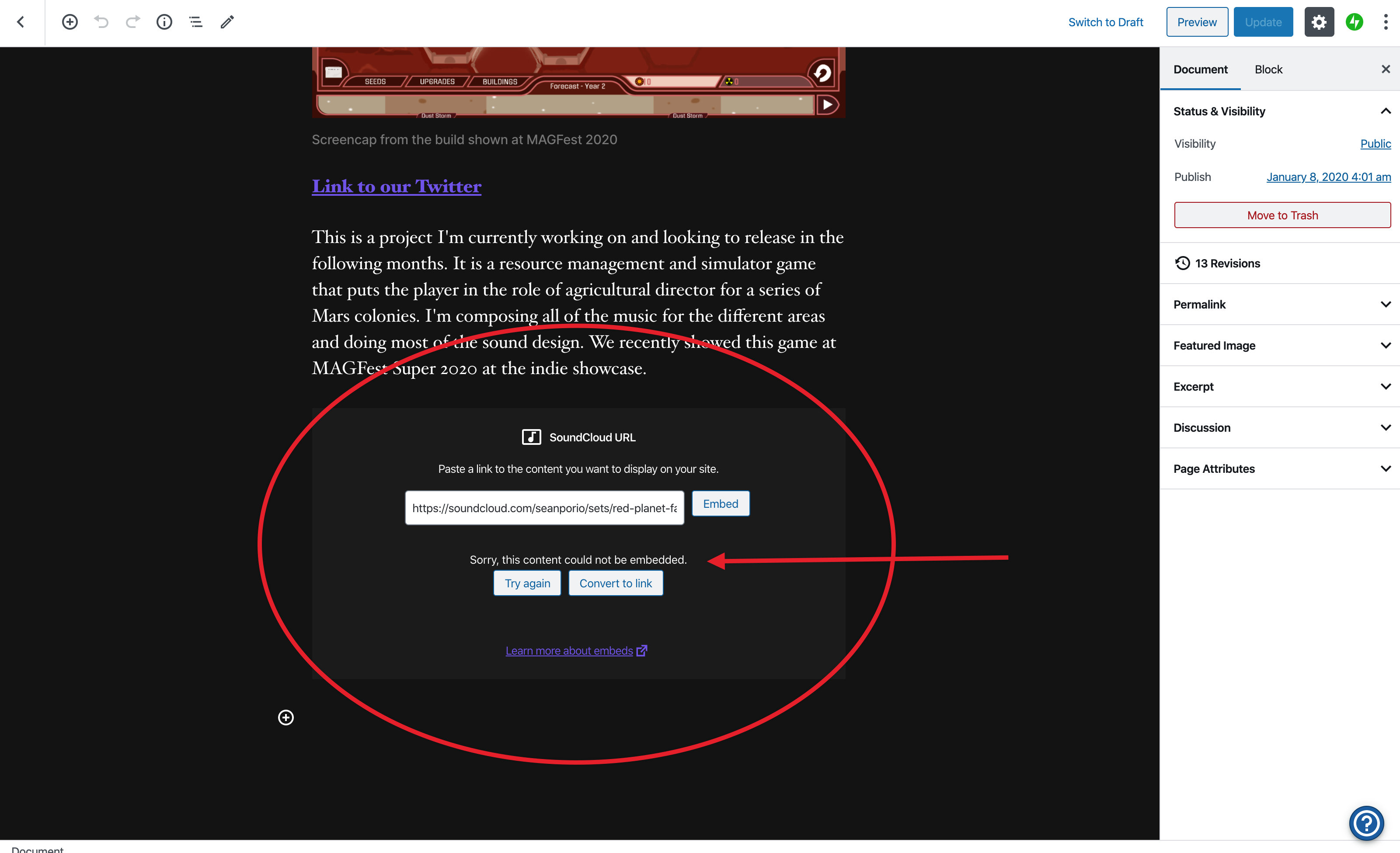 Gutenberg: Embeds: SoundCloud embed - consistency issue · Issue #32856 · Automattic/wp-calypso ...