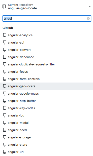 After opening repo panel and using arrow keys, start focus on currently ...