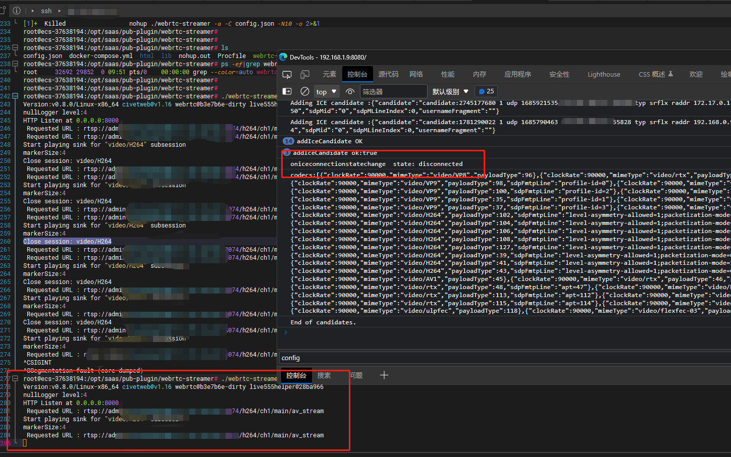 oniceconnectionstatechange state: disconnected · Issue #597 · mpromonet/webrtc-streamer · GitHub
