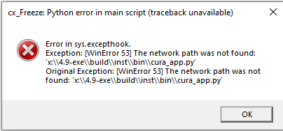 Cx_Freeze crashed upon `Cura startup · Issue #9751 · Ultimaker/Cura ...