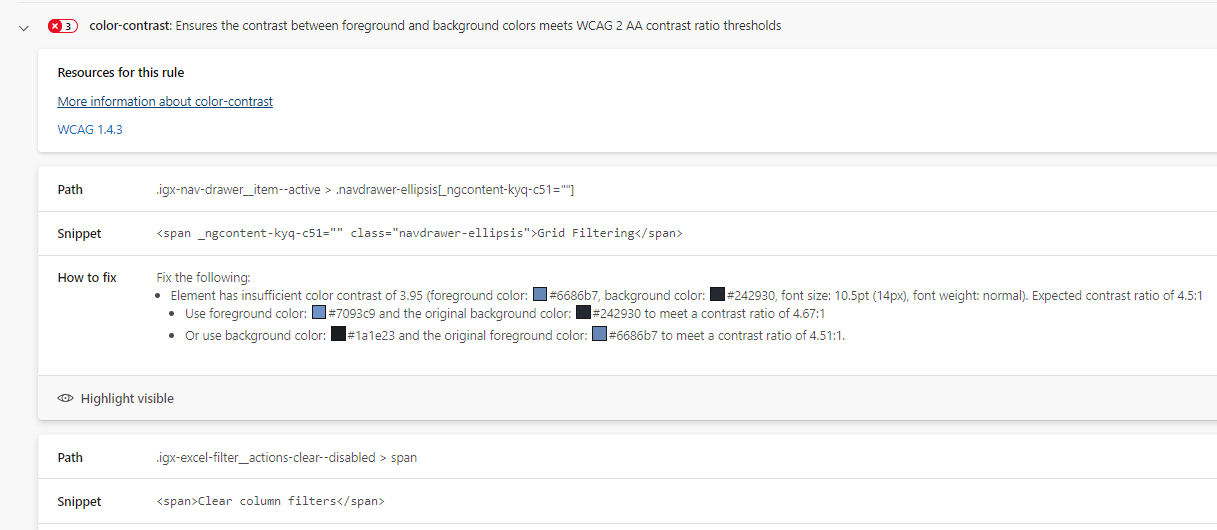 Excel Style Filter showing ARIA errors for color contrast · Issue #10607 · IgniteUI/igniteui ...