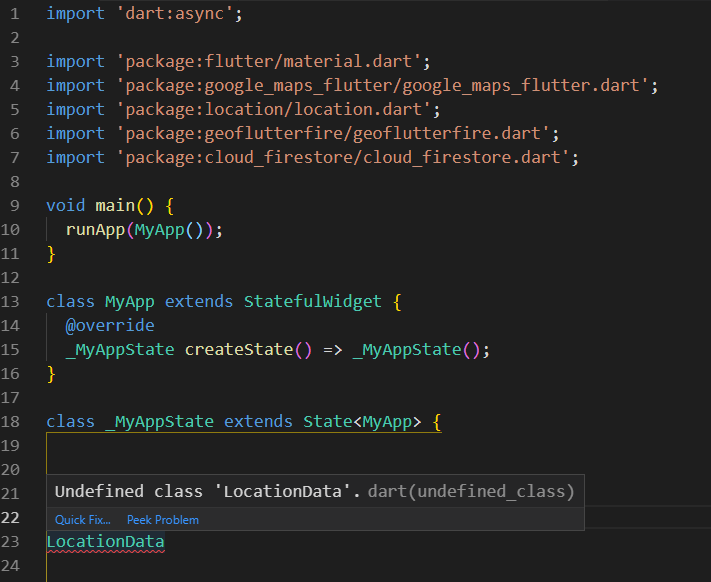 Undefined class 'LocationData' · Issue #151 · Lyokone/flutterlocation · GitHub