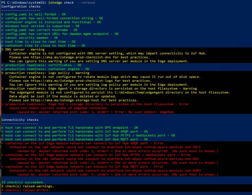 IoTEdge is not downloading modules and iotedge check command shows port errors · Issue #4272 ...