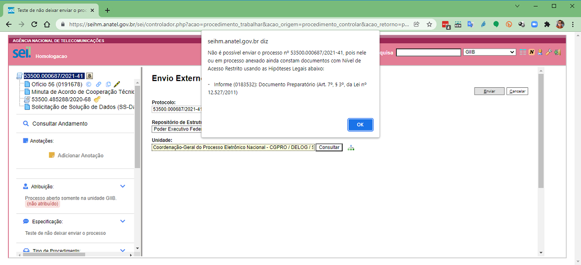 Evoluir o módulo PEN para apresentar alerta de crítica de outros módulos ou do core do SEI ...