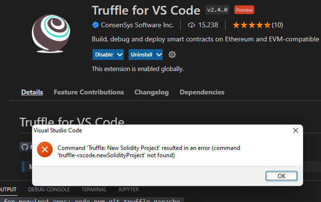 'truffle-vscode.newSolidityProject' not found · Issue #185 · trufflesuite/vscode-ext · GitHub