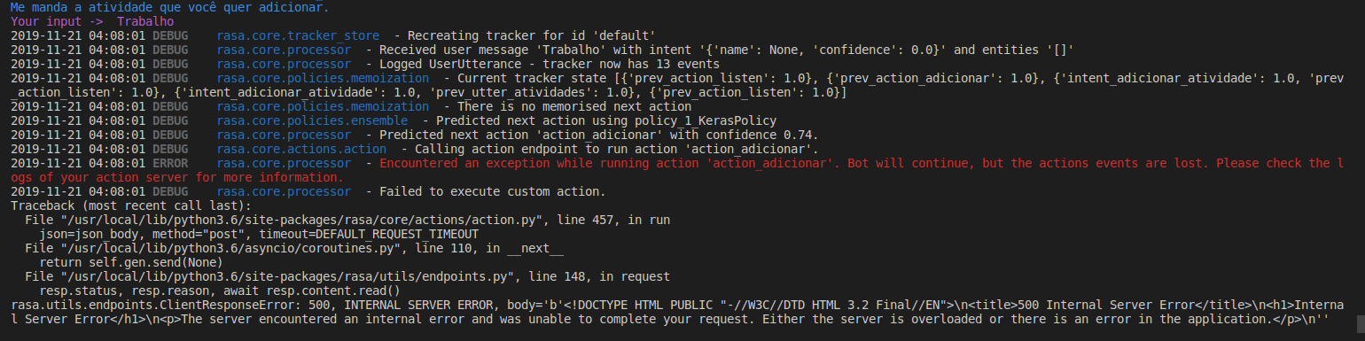 Problema encontrado na custom action de gerenciador de atividades · Issue #97 · ChatBot-Bino ...