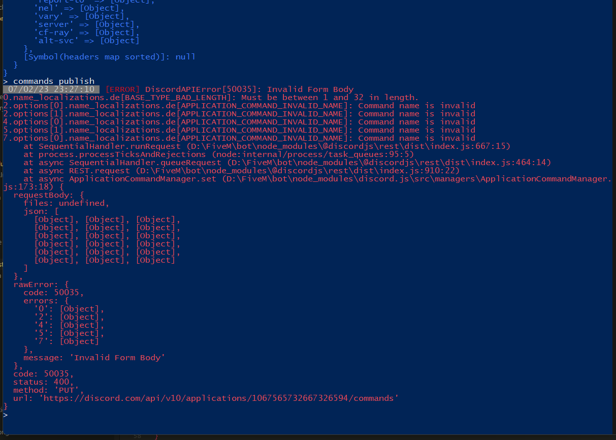 [BUG] Error when sending the command "commands publish" · Issue #383 · discord-tickets/bot · GitHub
