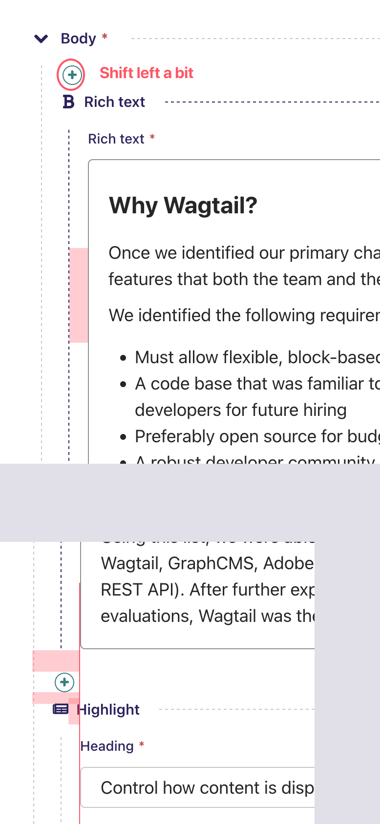 Field and block UI hierarchy · Issue #9945 · wagtail/wagtail · GitHub