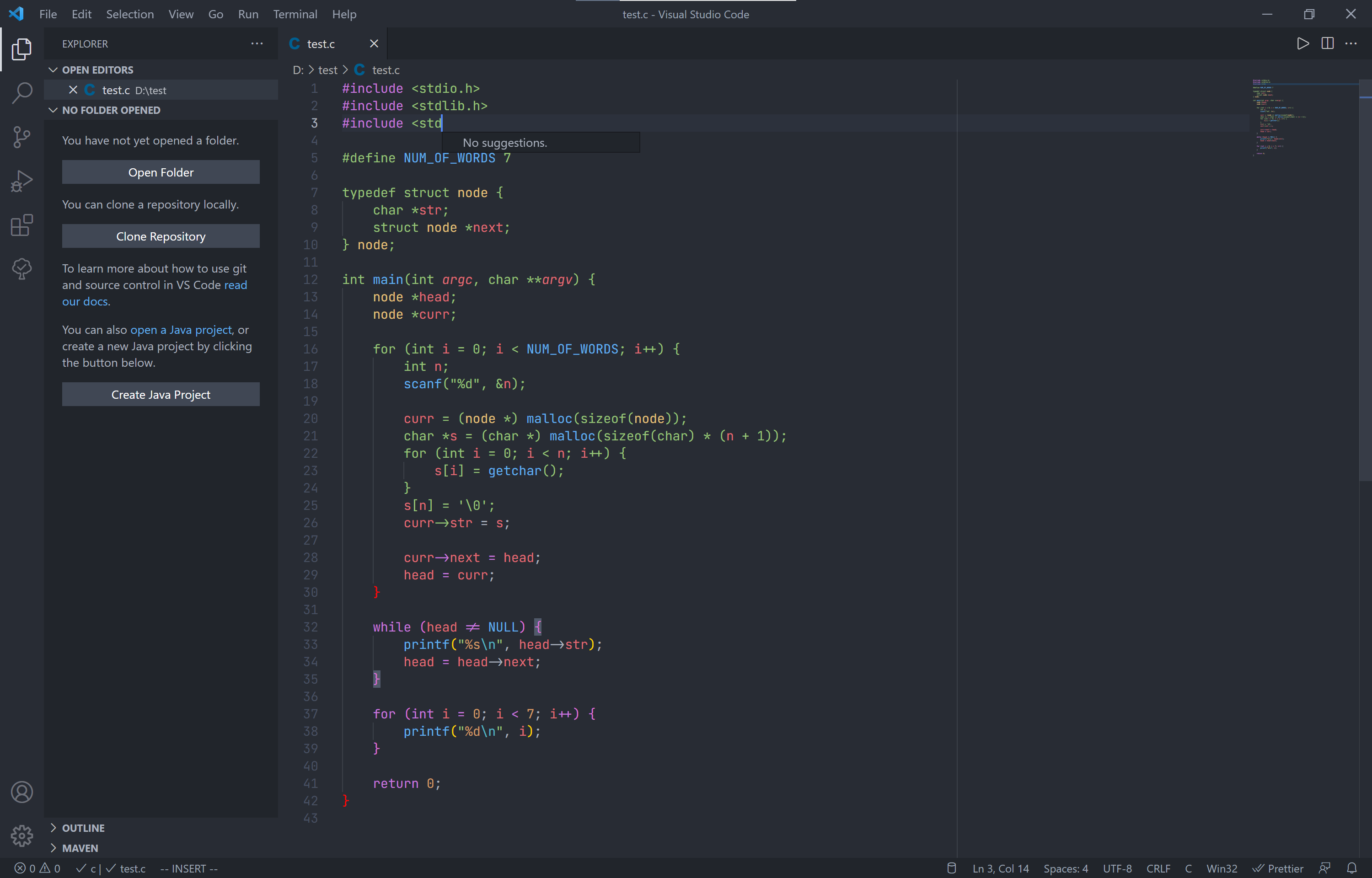 No auto completion as to include for single c file · Issue #7928 ...