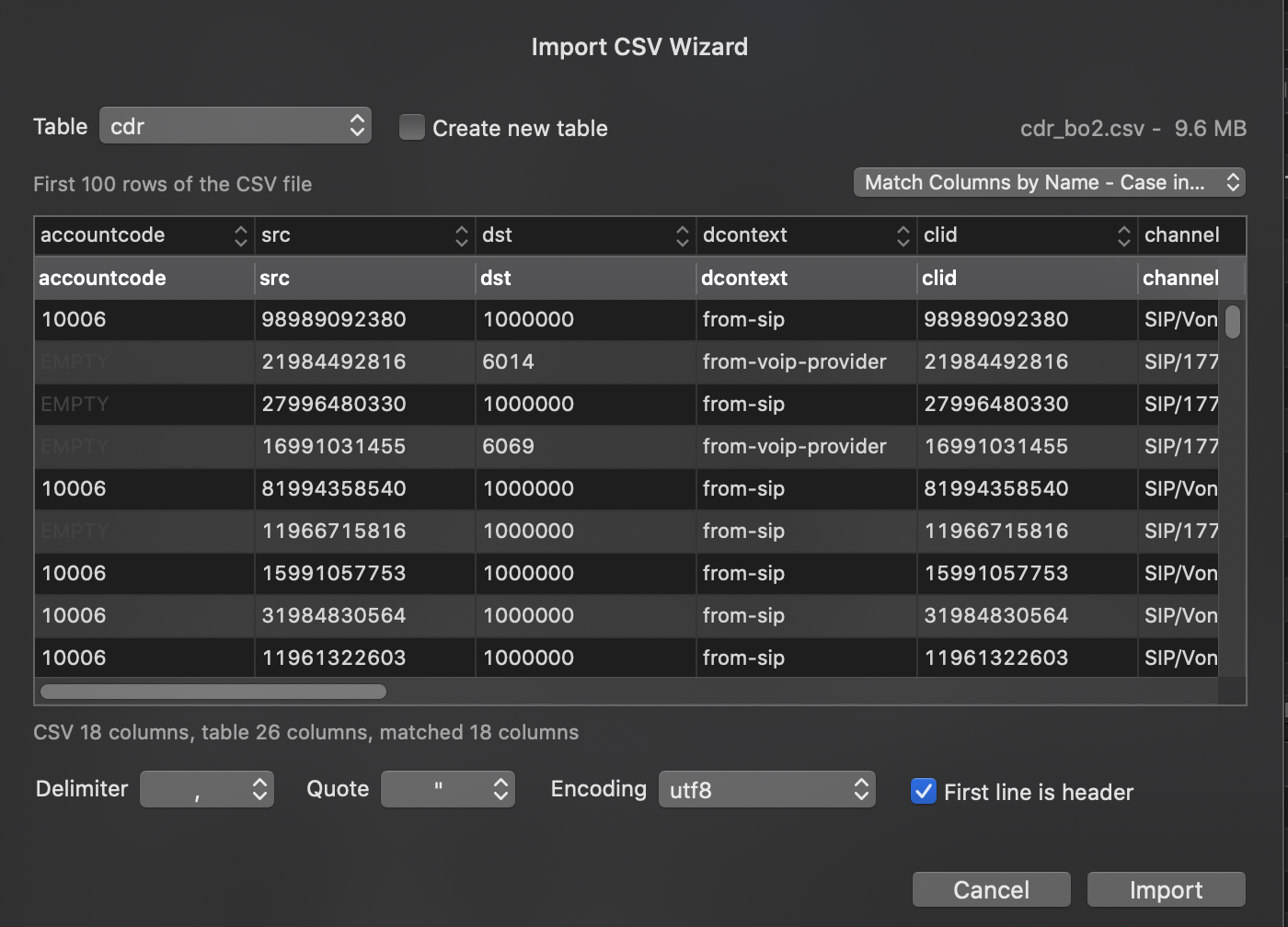 [BUG] IMPORT CSV · Issue #1669 · TablePlus/TablePlus · GitHub