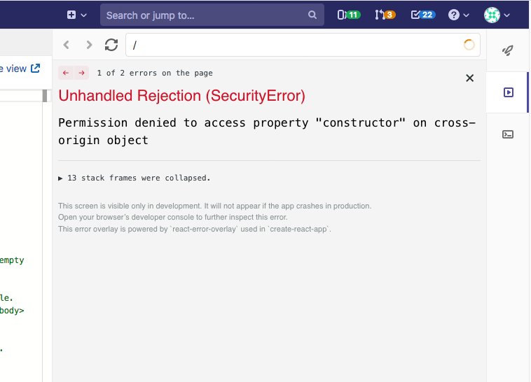 Error with smooshpack "Permission denied to access cross-origin property" · Issue #3173 ...
