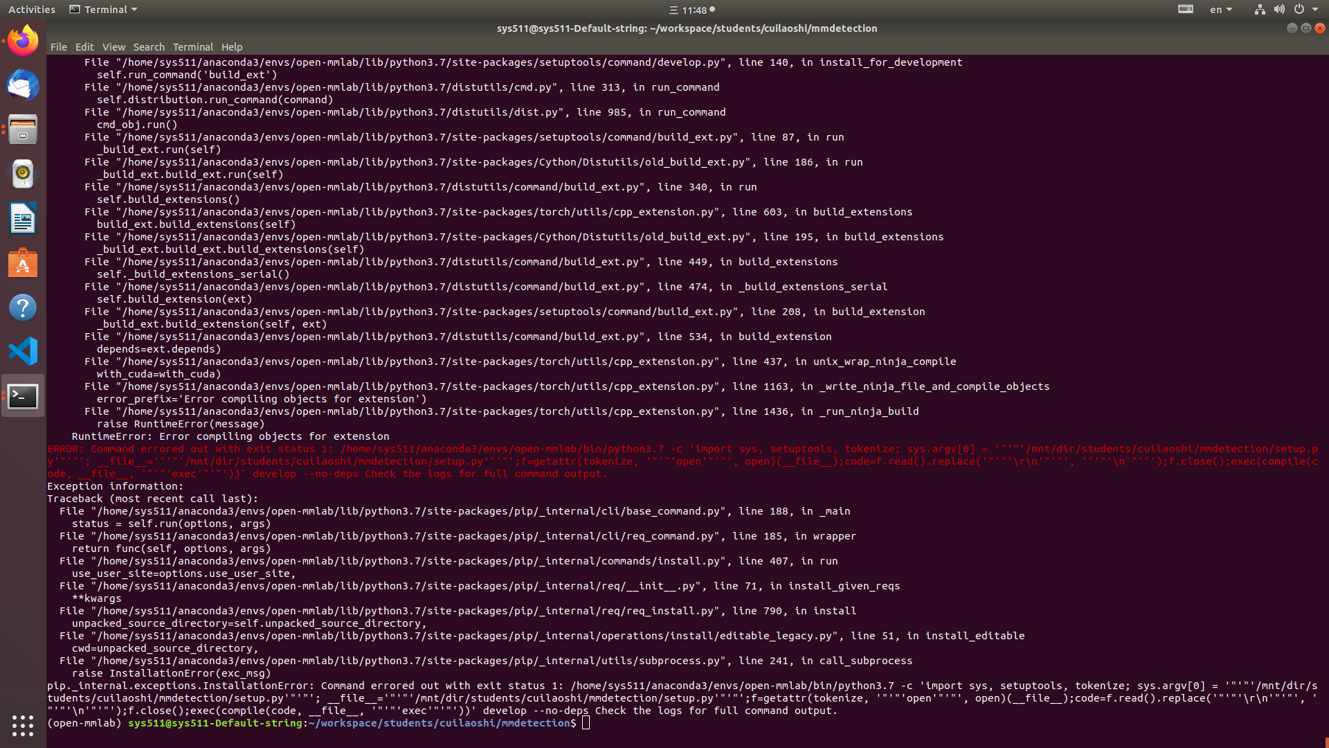 error with installation: pip install -v -e . · Issue #2960 · open-mmlab/mmdetection · GitHub